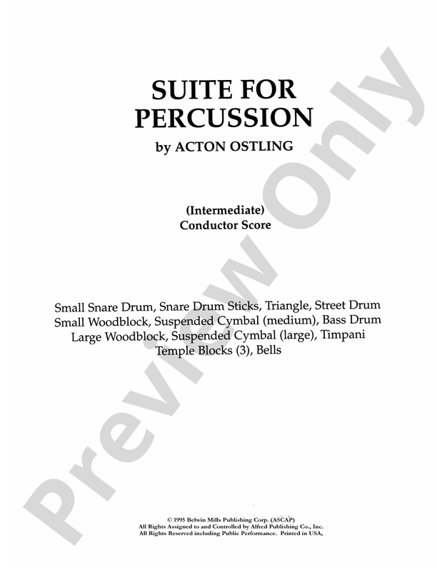 Suite for Percussion: Score: Percussion Ensemble Score - Digital Sheet ...