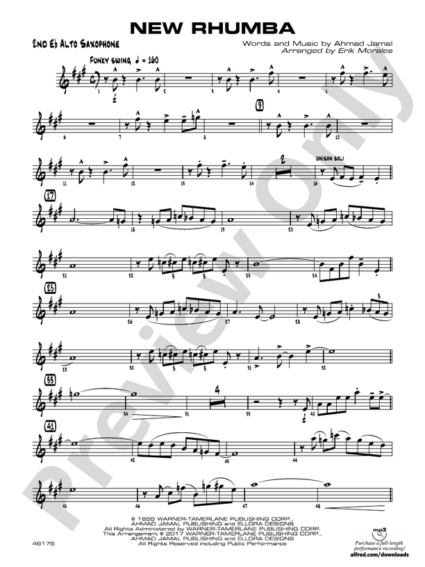 New Rhumba: 2nd E-flat Alto Saxophone: 2nd E-flat Alto Saxophone Part ...