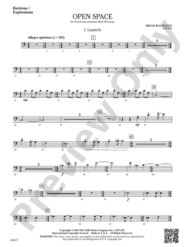 Open Space: Baritone / Euphonium: Baritone / Euphonium Part: Brian Balmages - Digital Sheet ...