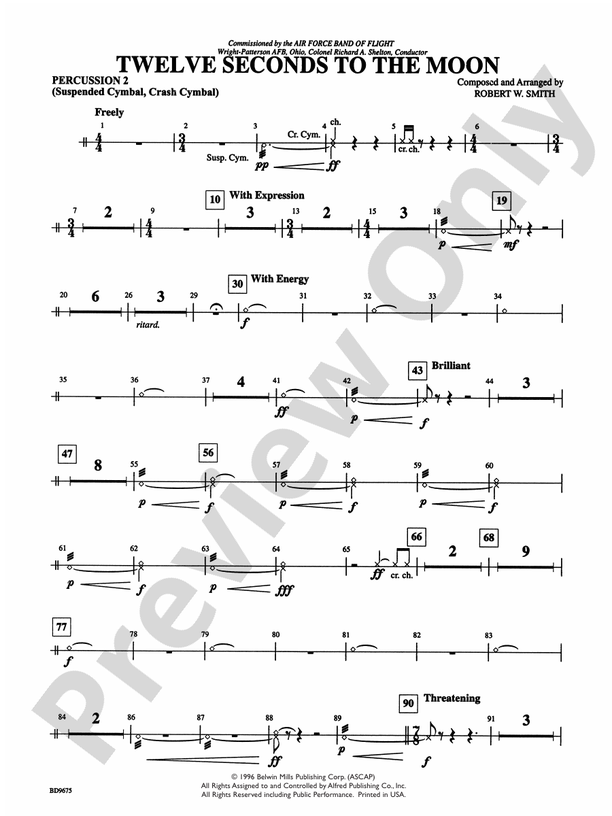 Twelve Seconds to the Moon: 2nd Percussion: 2nd Percussion Part - Digital Sheet Music Download