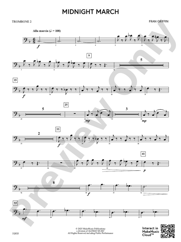 Midnight March: 2nd Trombone: 2nd Trombone Part - Digital Sheet Music Download