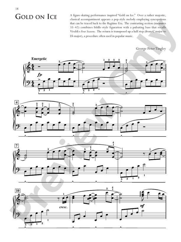Gold on Ice: Piano: George Peter Tingley - Digital Sheet Music Download