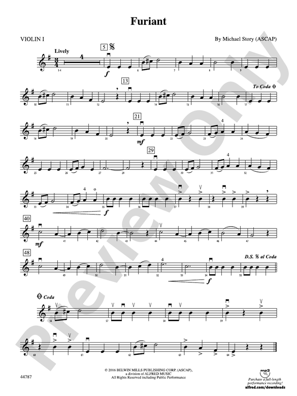 Furiant: 1st Violin: 1st Violin Part - Digital Sheet Music Download