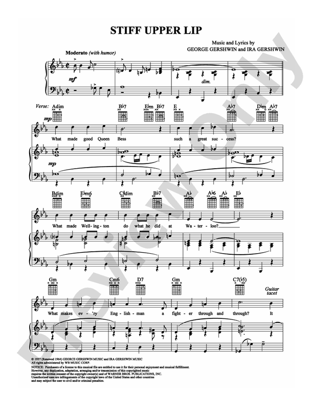 Stiff Upper Lip: Piano/Vocal/Chords: George Gershwin - Digital Sheet Music Download
