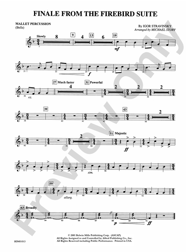 Finale from The Firebird Suite: Mallets: Mallets Part - Digital Sheet ...