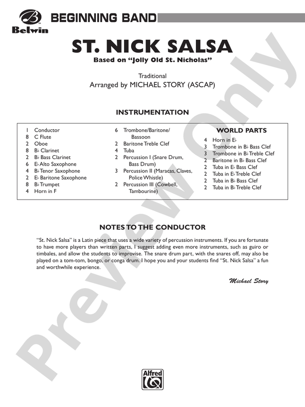 St. Nick Salsa: Score: Concert Band Score - Digital Sheet Music Download