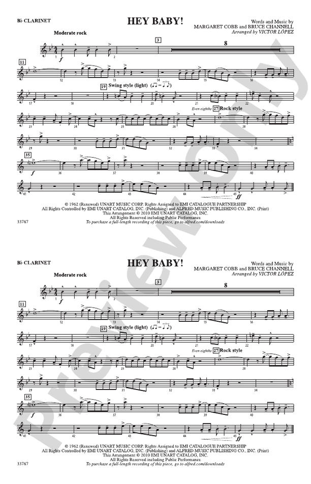 Hey Baby! (from Dirty Dancing): 1st B-flat Clarinet: 1st B-flat ...
