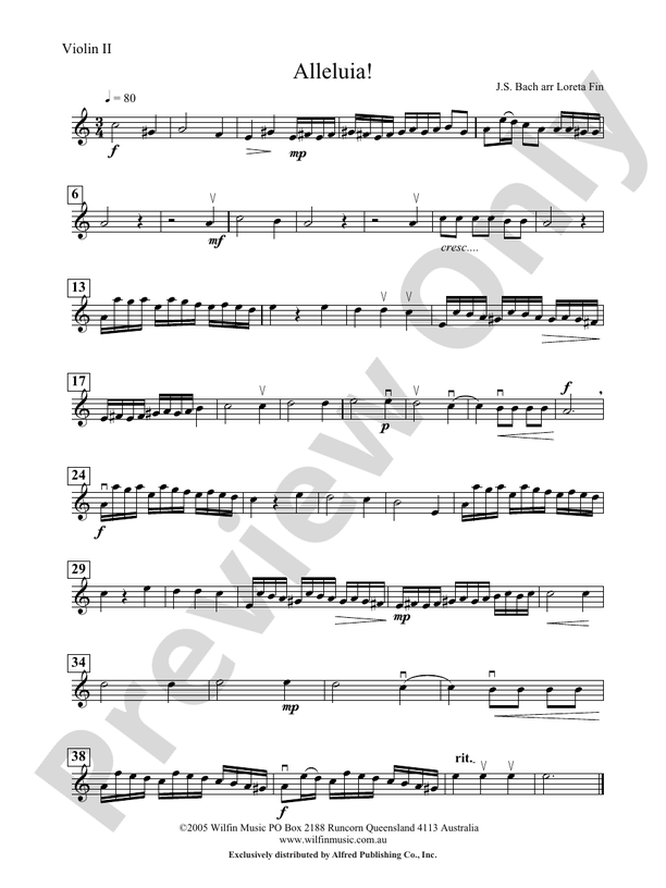 Alleluia!: 2nd Violin: 2nd Violin Part - Digital Sheet Music Download