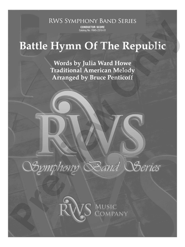 Battle Hymn of the Republic: Score: Concert Band Score - Digital Sheet ...