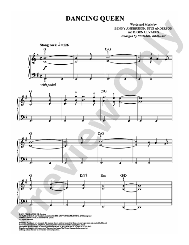 Dancing Queen: Easy Piano: ABBA - Digital Sheet Music Download