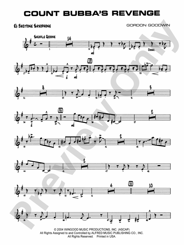 Count Bubba's Revenge: E-flat Baritone Saxophone: E-flat Baritone ...