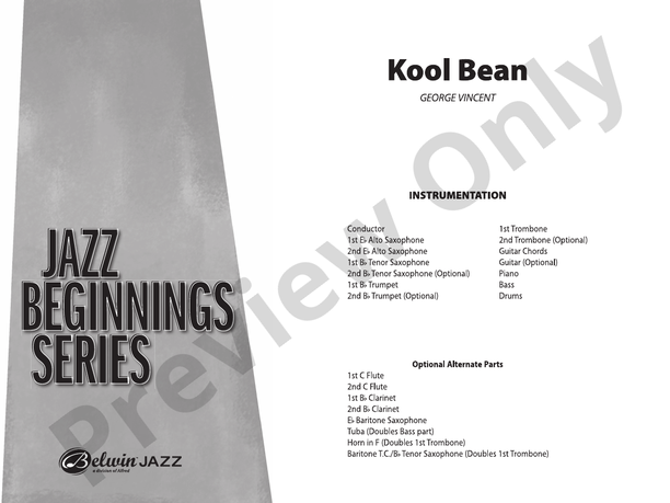 Kool Bean: Jazz Ensemble Conductor Score & Parts: George Vincent ...