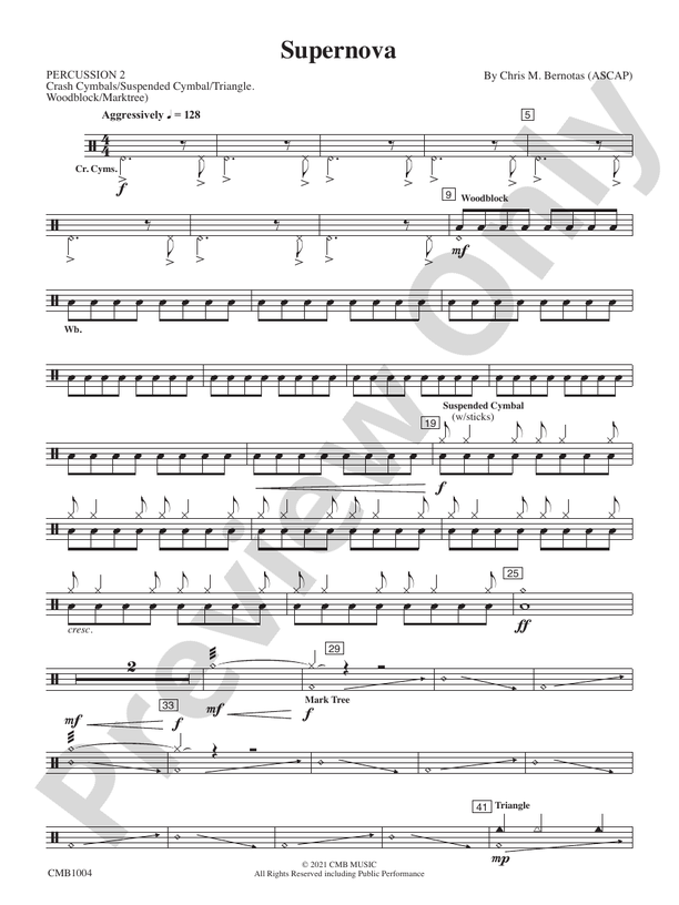 Supernova: 2nd Percussion: 2nd Percussion Part - Digital Sheet Music Download