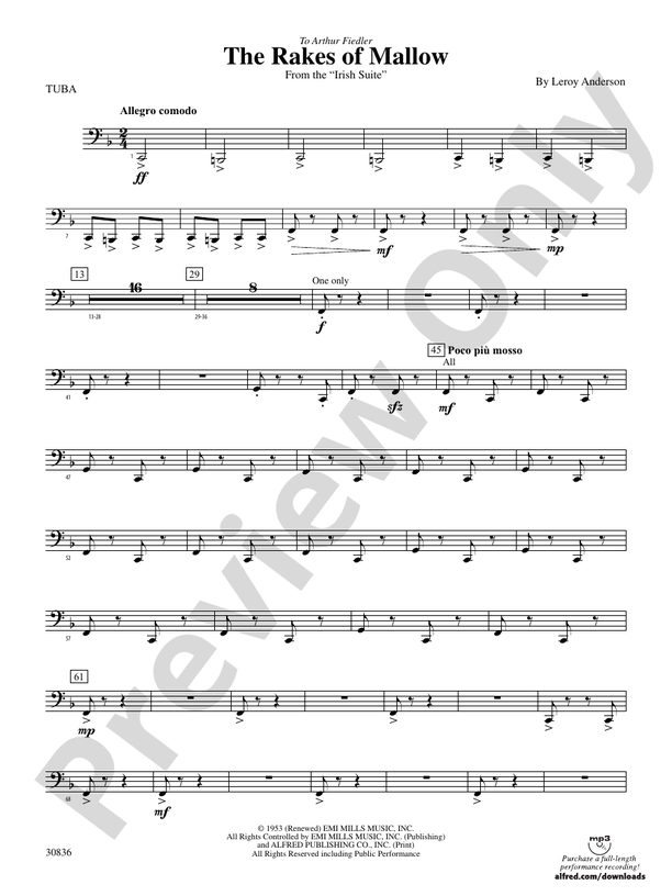 The Rakes of Mallow (from the Irish Suite): Tuba: Tuba Part - Digital ...