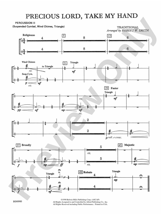 Precious Lord, Take My Hand: 2nd Percussion: 2nd Percussion Part ...