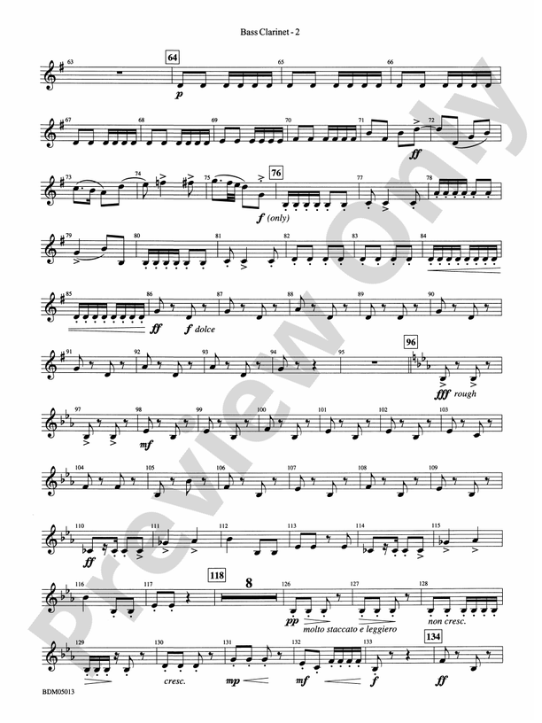 Pineapple Poll (Suite from the Ballet): B-flat Bass Clarinet: B-flat ...