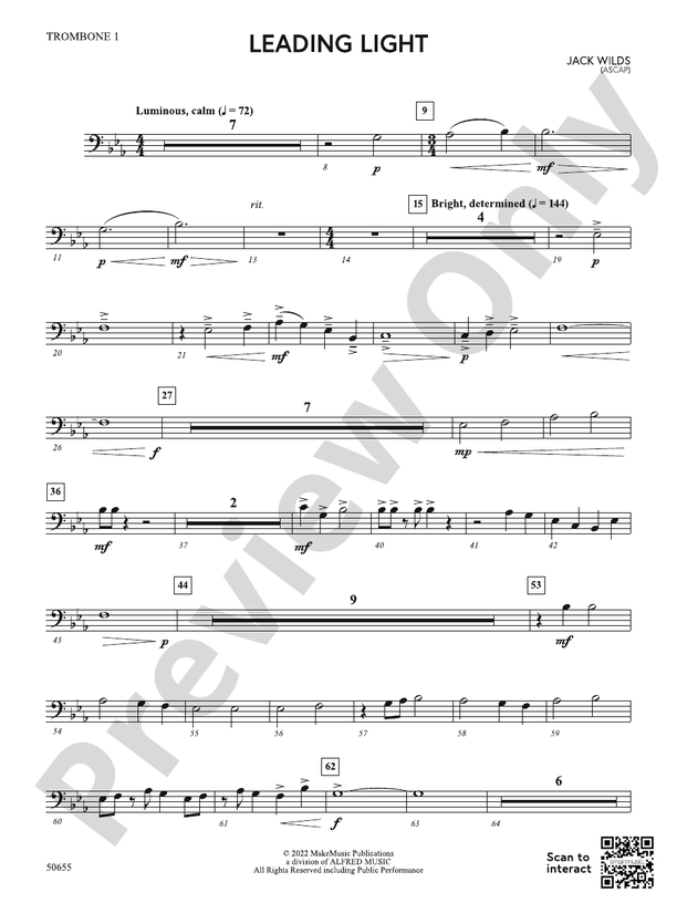 Leading Light: 1st Trombone: 1st Trombone Part - Digital Sheet Music ...