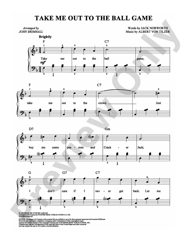 Take Me Out To The Ball Game: Easy Piano: Albert Von Tilzer - Digital ...