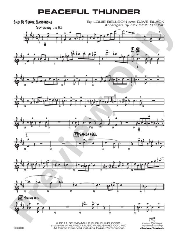 Peaceful Thunder: 2nd B-flat Tenor Saxophone: 2nd B-flat Tenor ...
