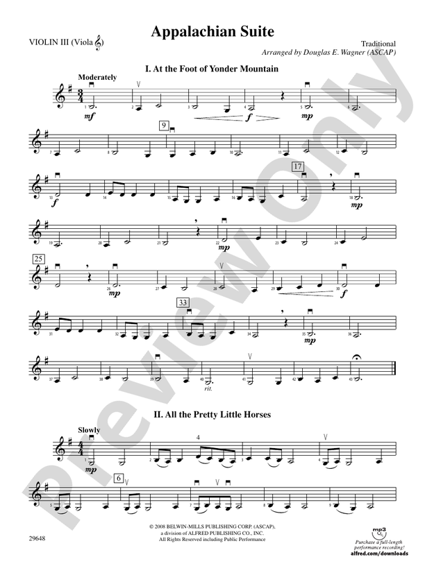 Appalachian Suite: 3rd Violin (Viola [TC]): 3rd Violin (Viola [TC ...