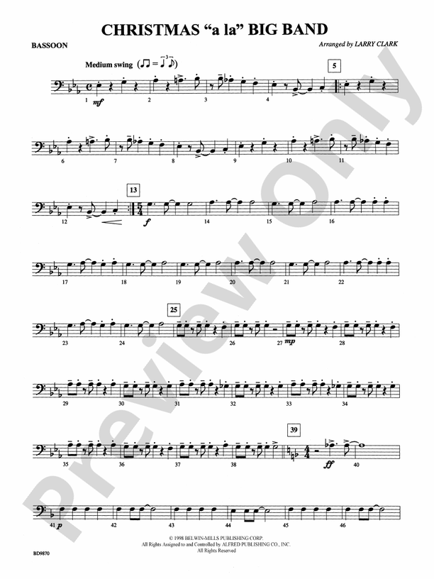 Christmas a la Big Band: Bassoon: Bassoon Part - Digital Sheet Music ...