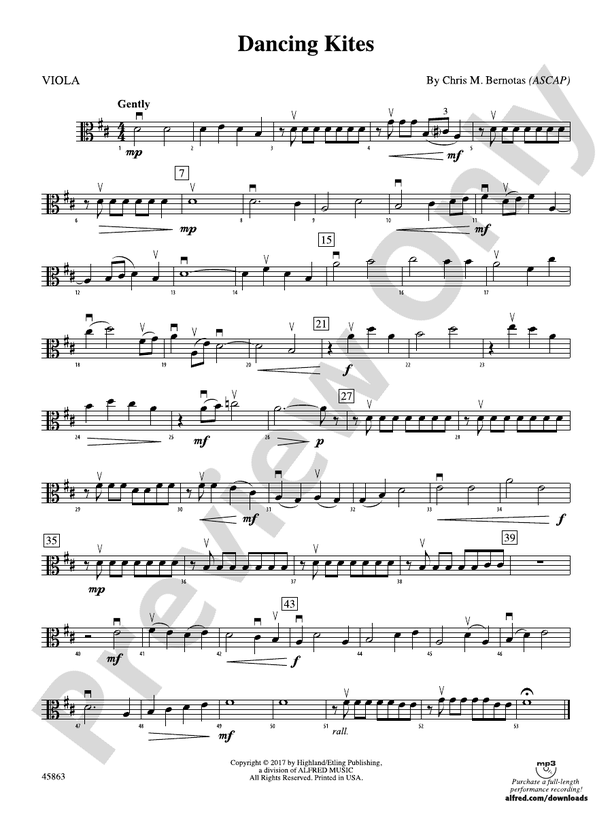 Dancing Kites: Viola: Viola Part - Digital Sheet Music Download