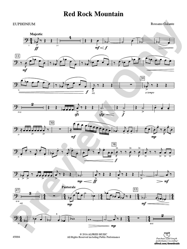 Red Rock Mountain: Baritone B.C.: Baritone B.C. Part - Digital Sheet ...