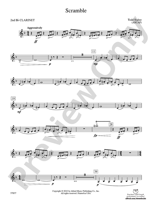 Scramble: 2nd B-flat Clarinet: 2nd B-flat Clarinet Part - Digital Sheet ...