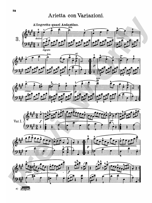 Haydn: Eight Various Compositions: 3. Arietta con Variazioni Part ...