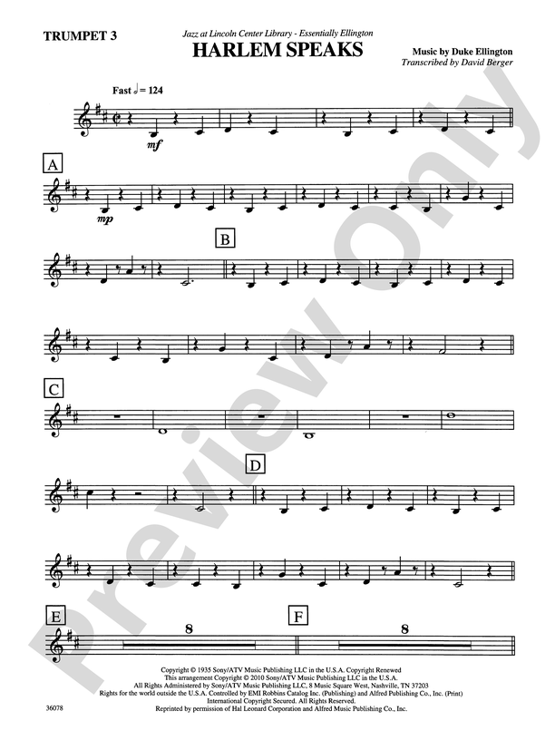 Harlem Speaks: 3rd B-flat Trumpet: 3rd B-flat Trumpet Part - Digital ...