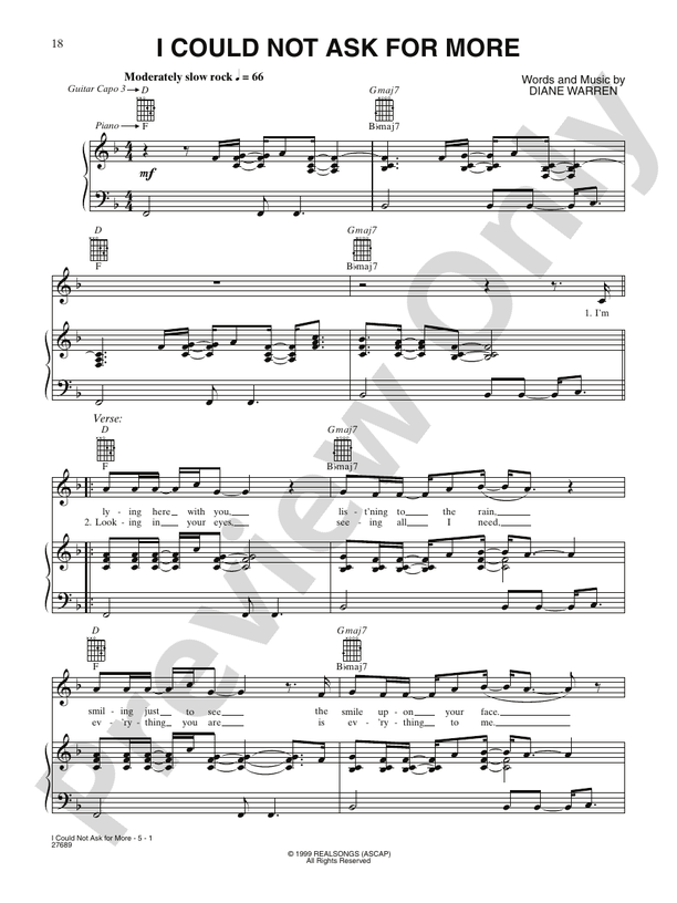 I Could Not Ask For More: Piano/Vocal/Chords: Edwin McCain - Digital ...