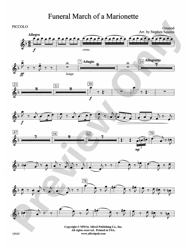 Funeral March of a Marionette: Piccolo: Piccolo Part - Digital Sheet ...