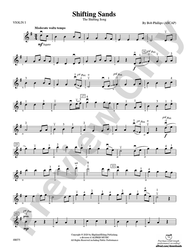 Shifting Sands: 1st Violin: 1st Violin Part - Digital Sheet Music Download