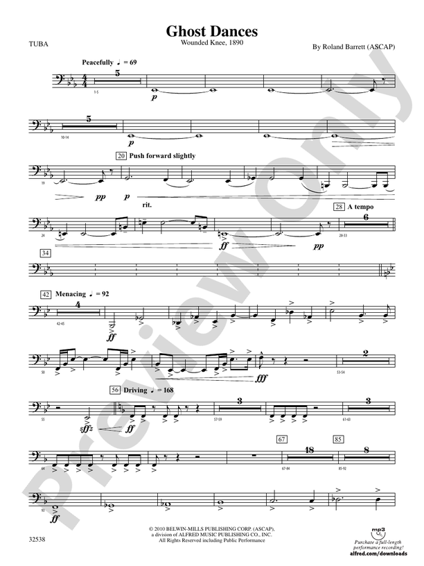 Ghost Dances: Tuba: Tuba Part - Digital Sheet Music Download
