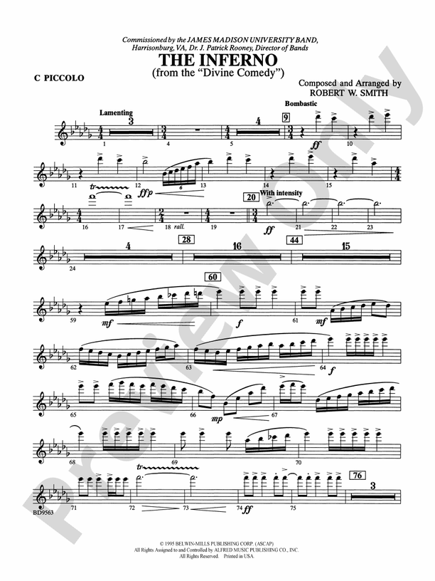 The Inferno: Piccolo: Piccolo Part - Digital Sheet Music Download