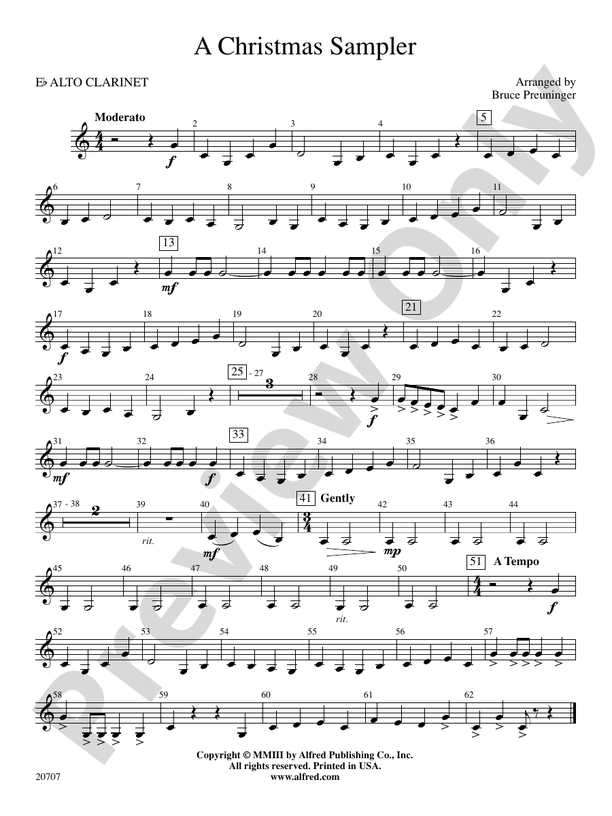 A Christmas Sampler: E-flat Alto Clarinet: E-flat Alto Clarinet Part ...
