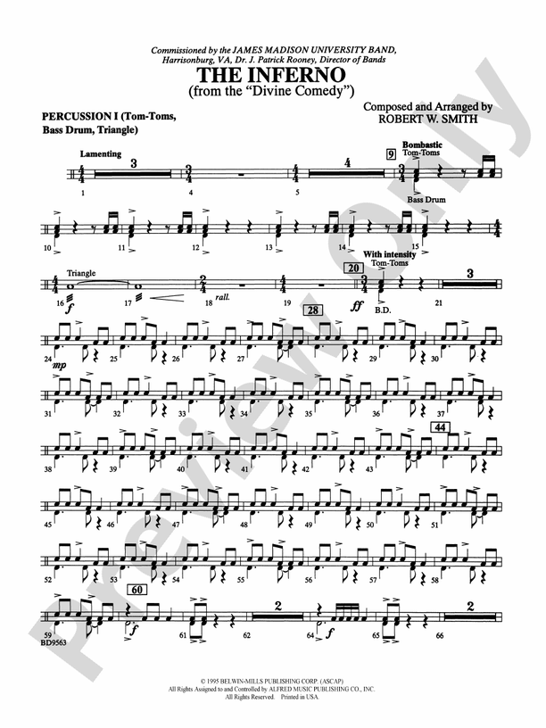 The Inferno: 1st Percussion: 1st Percussion Part - Digital Sheet Music ...