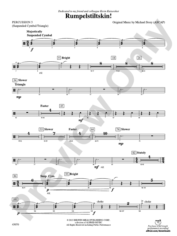 Rumpelstiltskin!: 3rd Percussion: 3rd Percussion Part - Digital Sheet Music Download