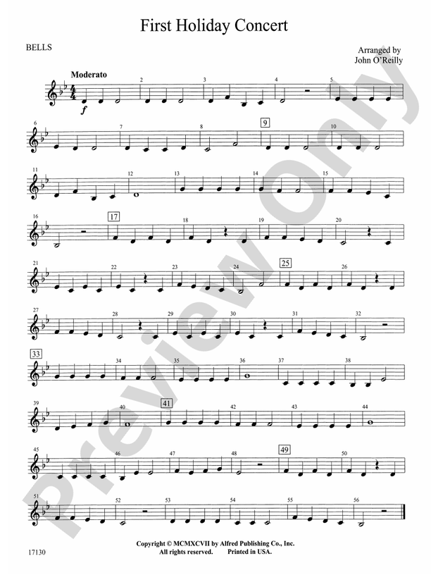 First Holiday Concert: Bells: Bells Part - Digital Sheet Music Download