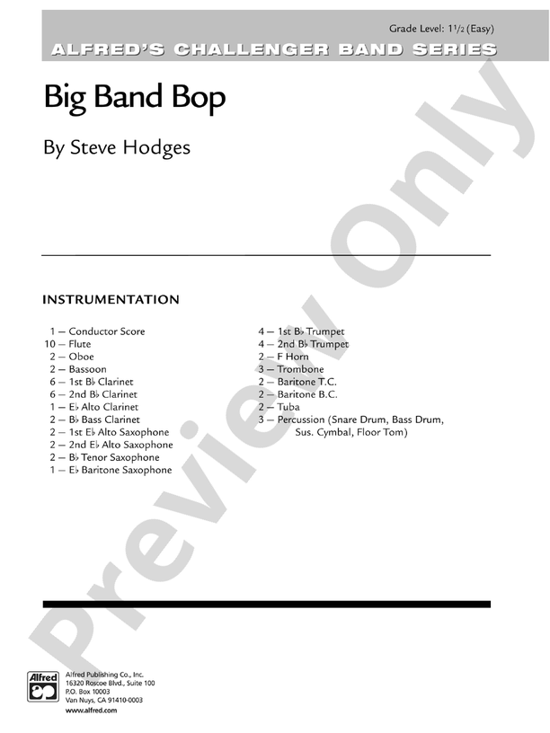 Big Band Bop: Score: Concert Band Score - Digital Sheet Music Download