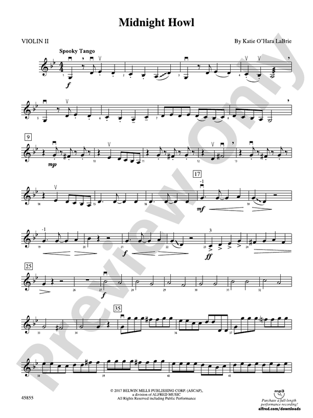 Midnight Howl: 2nd Violin: 2nd Violin Part - Digital Sheet Music Download