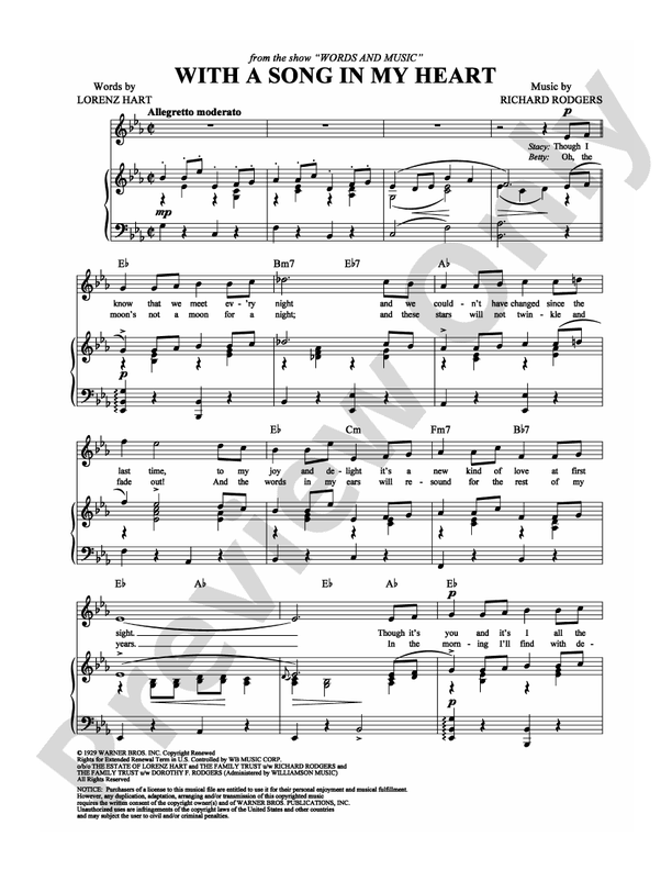 With a Song in My Heart: Piano/Vocal/Chords: Richard Rodgers - Digital ...