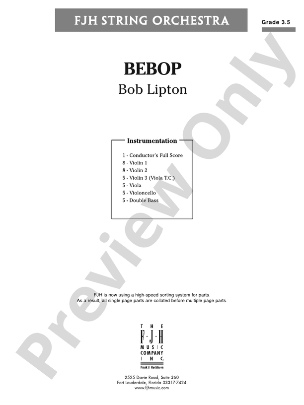 Bebop: : Bob Lipton - Digital Sheet Music Download