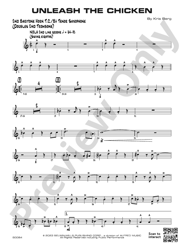 Unleash the Chicken: 2nd Baritone T.C.: 2nd Baritone T.C. Part - Digital Sheet Music Download