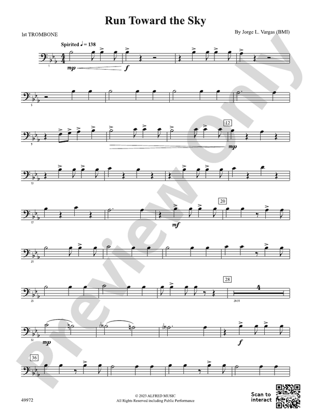 Run Toward the Sky: 1st Trombone: 1st Trombone Part - Digital Sheet ...