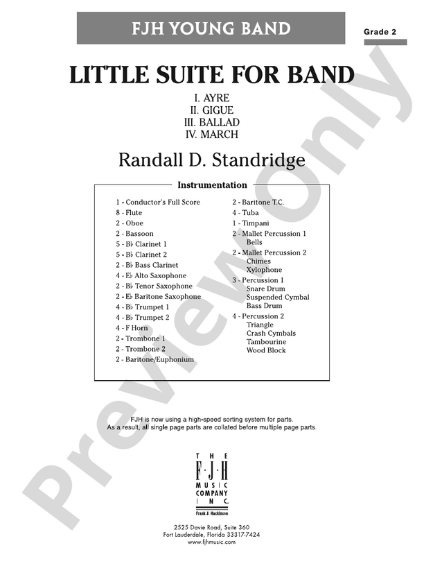 Little Suite for Band: Score: Concert Band Score: Randall Standridge ...