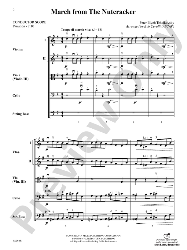 March from The Nutcracker: Score: String Orchestra Score - Digital ...