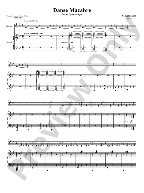 Saint-Saëns: Danse Macabre, Op. 40: Danse Macabre, Op. 40 (Piano) Part ...