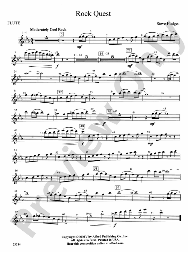 Rock Quest: Flute: Flute Part - Digital Sheet Music Download