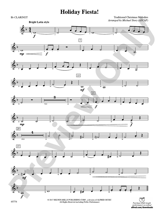 Holiday Fiesta!: 1st B-flat Clarinet: 1st B-flat Clarinet Part ...